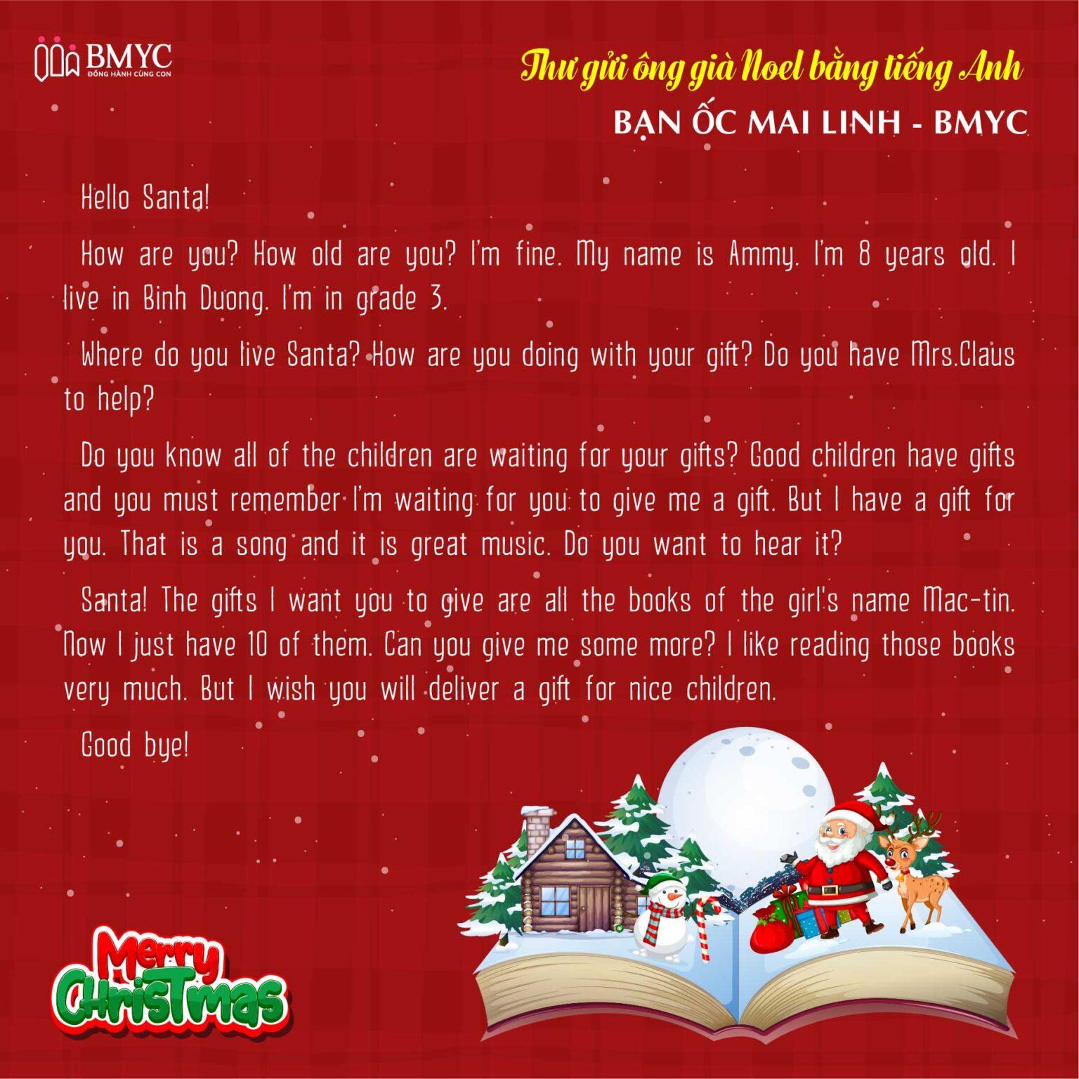 99+ Mẫu viết thư cho ông già Noel bằng tiếng Anh chi tiết