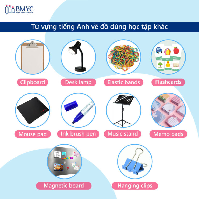 Đồ dùng học tập tiếng Anh: 72+ từ vựng, mẫu câu, hội thoại & bài tập